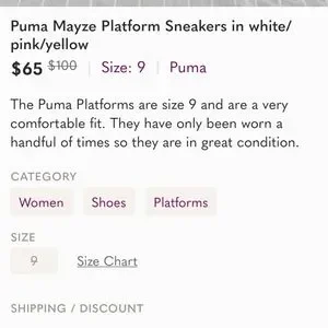 Puma | Shoes | Puma Myze Platform Sneakers Size | Poshmark